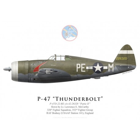 P-47D Thunderbolt "Pattie II", Lt Lawrence McCarthy, 328th FS, 352nd FG ...
