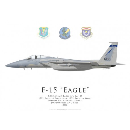 F-15C Eagle, 159th Fighter Squadron, 125th Fighter Wing, Florida ANG ...