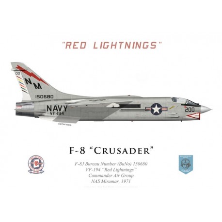 F-8J Crusader, VF-194 “Red Lightnings”, CAG, NAS Miramar, 1971