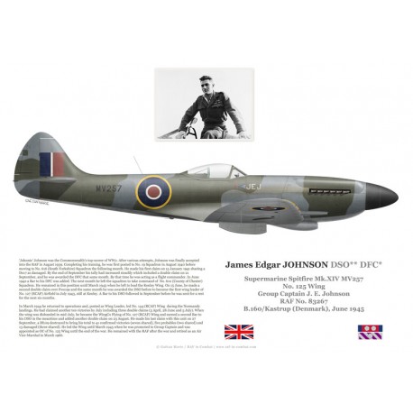 G/C Johnnie Johnson, Spitfire Mk XIV, No 125 Wing, 1945 - Bravo Bravo ...