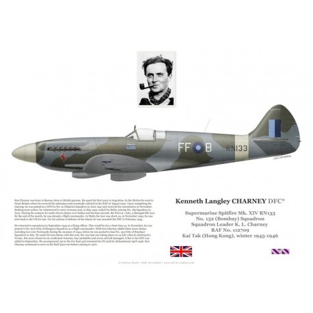 S/L Kenneth Charney, Spitfire Mk XIV RN133, No 132 Squadron, 1945 ...