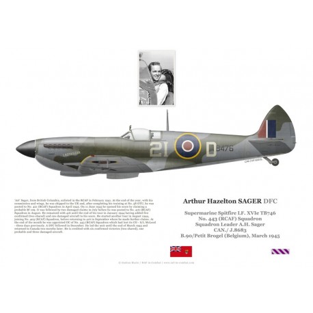 S/L Arthur Sager, Spitfire Mk XVI TB746, No 443 (RCAF) Squadron, 1945 ...