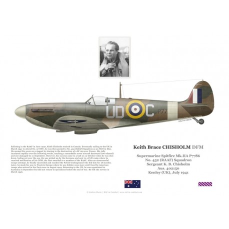 Sgt Keith Chisholm, Spitfire Mk II P7786, No 452 (RAAF) Squadron, 1941 ...