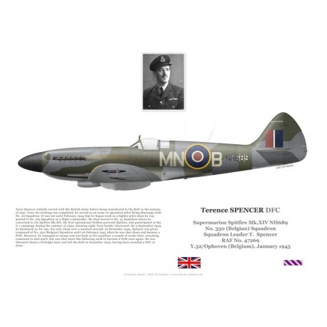 S/L Terence Spencer, Spitfire Mk XIV NH689, No 350 (Belgian) Squadron ...