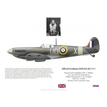 F/L Alfred Douglas, Spitfire Mk V AB842, No 452 (RAAF) Squadron, RAF ...