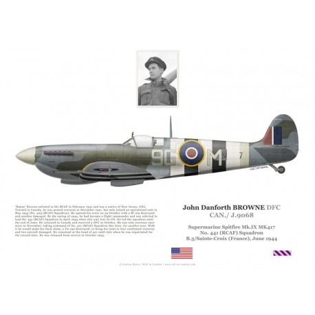 John Browne, Spitfire Mk IX MK417, No 441 Squadron RCAF, June 1944 ...