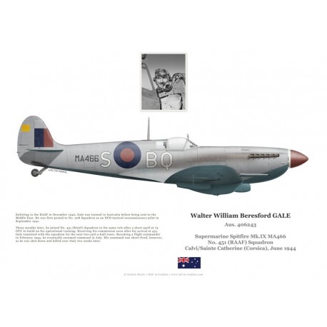 Walter Gale, Spitfire Mk IX MA466, No 451 Squadron RAAF, 1944 - Bravo ...