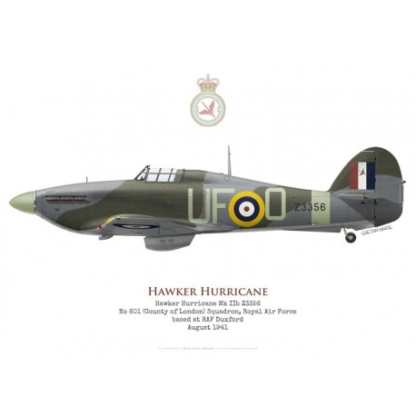 Hurricane Mk IIb Z3356, No 601 Squadron, Royal Air Force, August 1941 ...