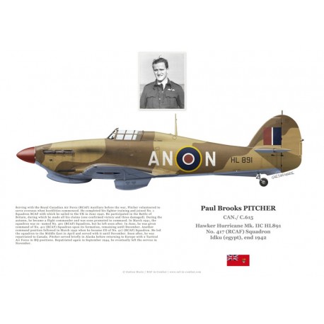 Paul Pitcher, Hurricane Mk IIc HL891, No 417 Squadron RCAF, 1942 ...