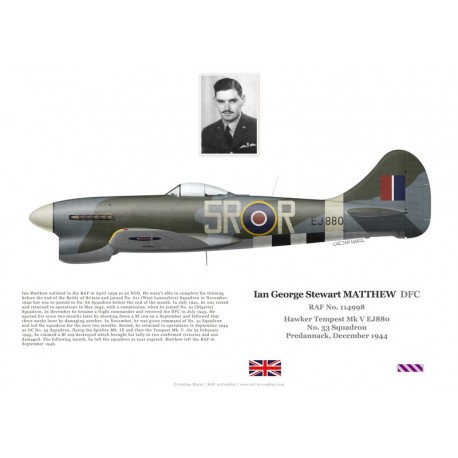 Ian Matthew DFC, Tempest Mk V EJ880, No 33 Squadron RAF, 1944 - Bravo ...