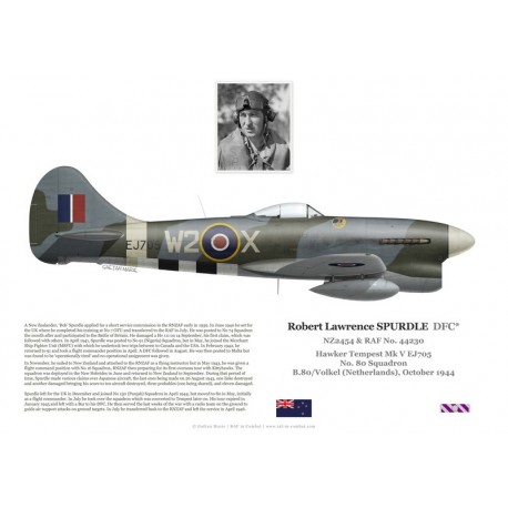 Robert Spurdle DFC, Tempest Mk V EJ705, No 80 Squadron RAF, 1944 ...