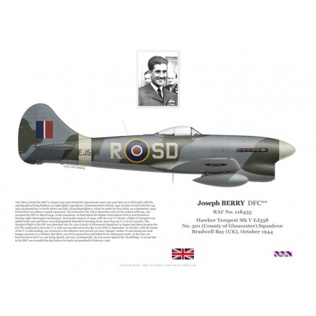 Joseph Berry DFC, Tempest Mk V EJ558, CO No 501 Squadron RAF, 1944 ...