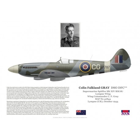Colin Gray DSO DFC, Spitfire Mk XIV RM787, Lympne Wing RAF, 1944 ...