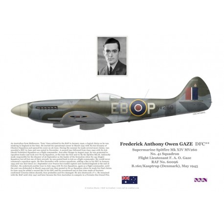 Frederick Gaze DFC, Spitfire Mk XIV MV260, No 41 Squadron RAF, 1945 ...