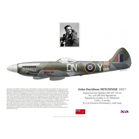 John Mitchner DFC, Spitfire Mk XIV TZ112, No 416 (RCAF) Squadron, 1945 ...