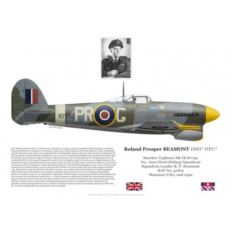 Roland Beamont DSO DFC, Typhoon Mk Ib R7752, No 609 Squadron, 1942 ...