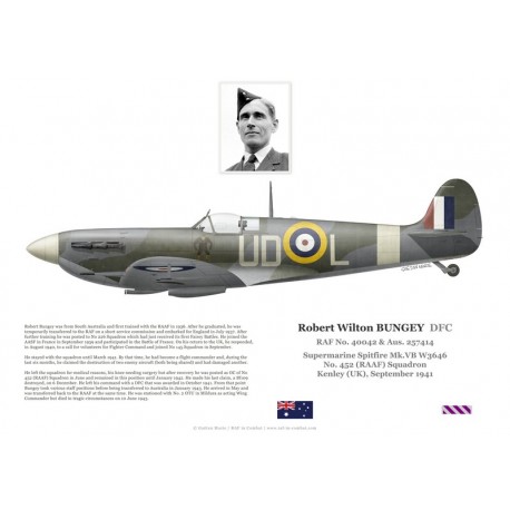 Robert Bungey DFC, Spitfire Mk Vb W3646, No 452 Squadron RAAF, 1941 ...