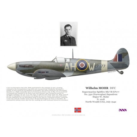 Wilhelm Mohr DFC, Spitfire Mk Vb EP177, No 332 (Norwegian) Squadron RAF ...