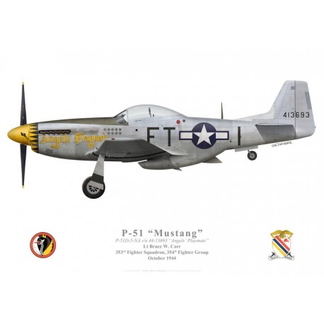 P-51D Mustang "Angels' Playmate", Lt. Bruce Carr, 353rd Fighter ...