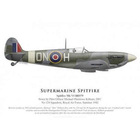 Spitfire Mk VI, P/O Michael Kilburn DFC, No 124 Squadron, Royal Air ...